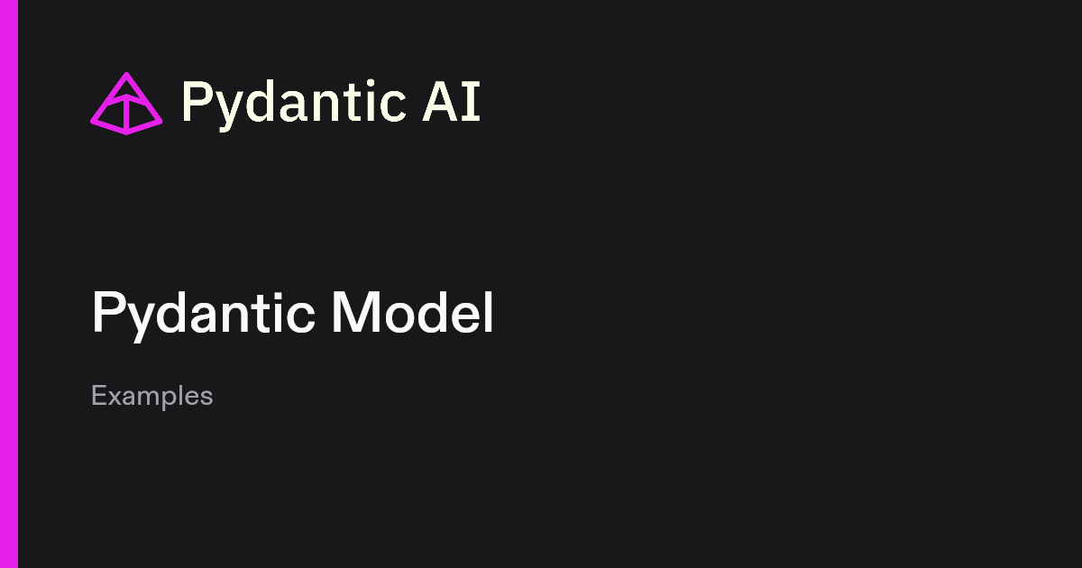 Pydantic Model | Pydantic Docs