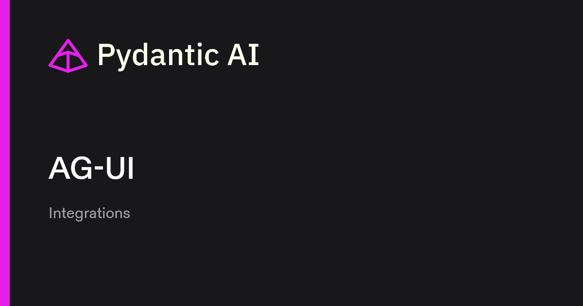AG-UI | Pydantic Docs